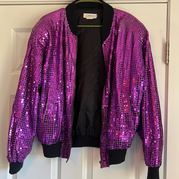 Metro | Jackets & Coats | Vintage Sequin Jacket Speak Now Purple | Poshmark